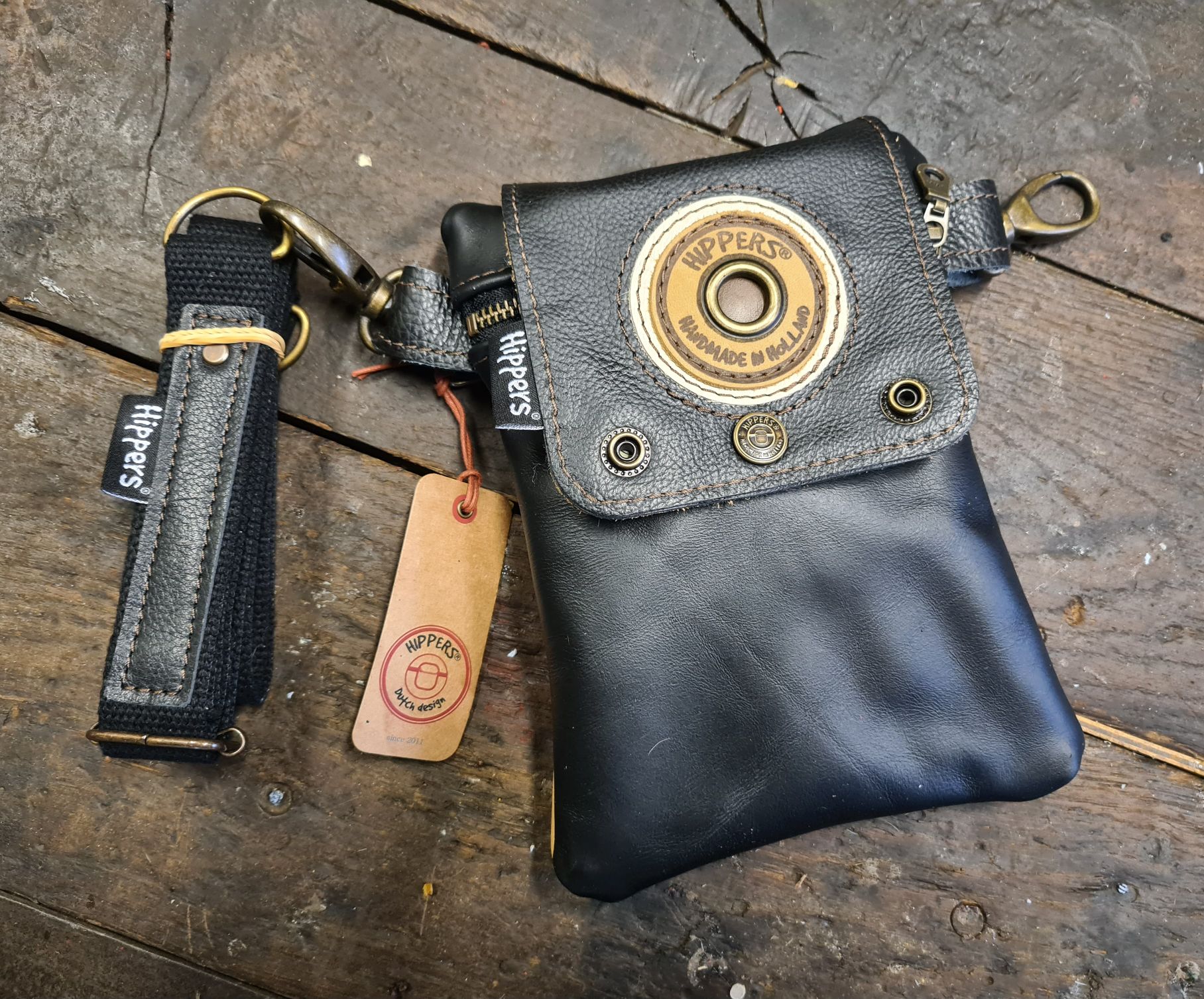 Dubbele Heuptas bruin zwart 2-zijdig | Hippers