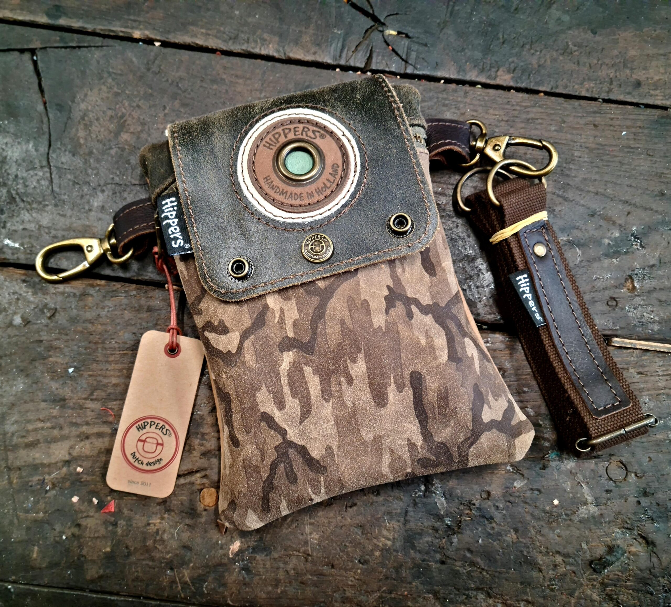 Dubbele Heuptas army/bruin - Hippers