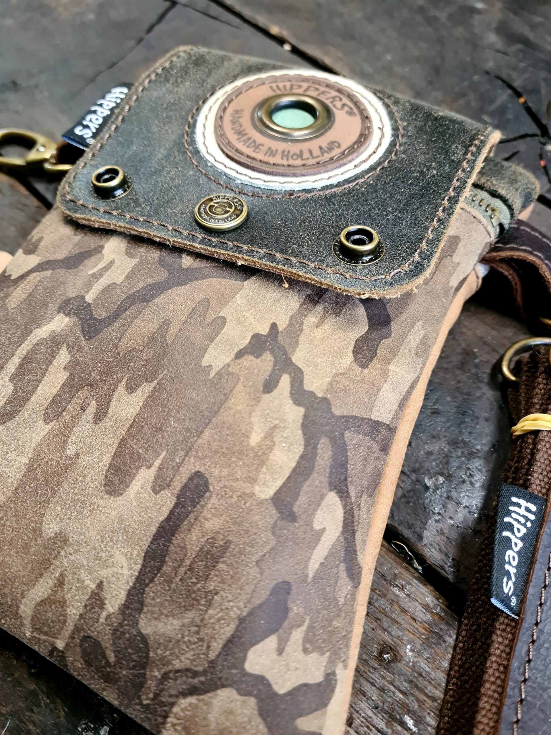 Dubbele Heuptas army/bruin - Hippers