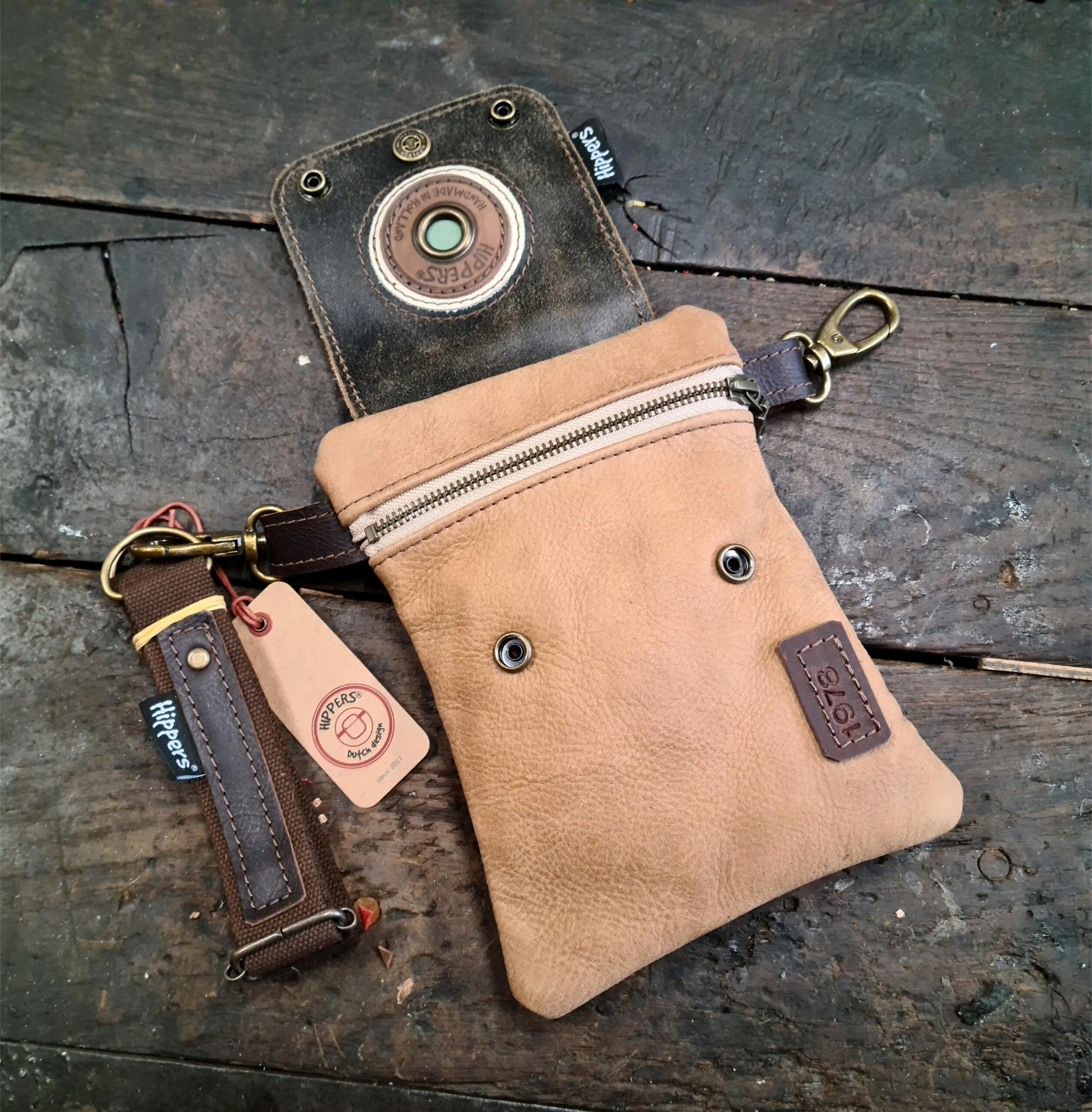 Dubbele Heuptas army/bruin - Hippers