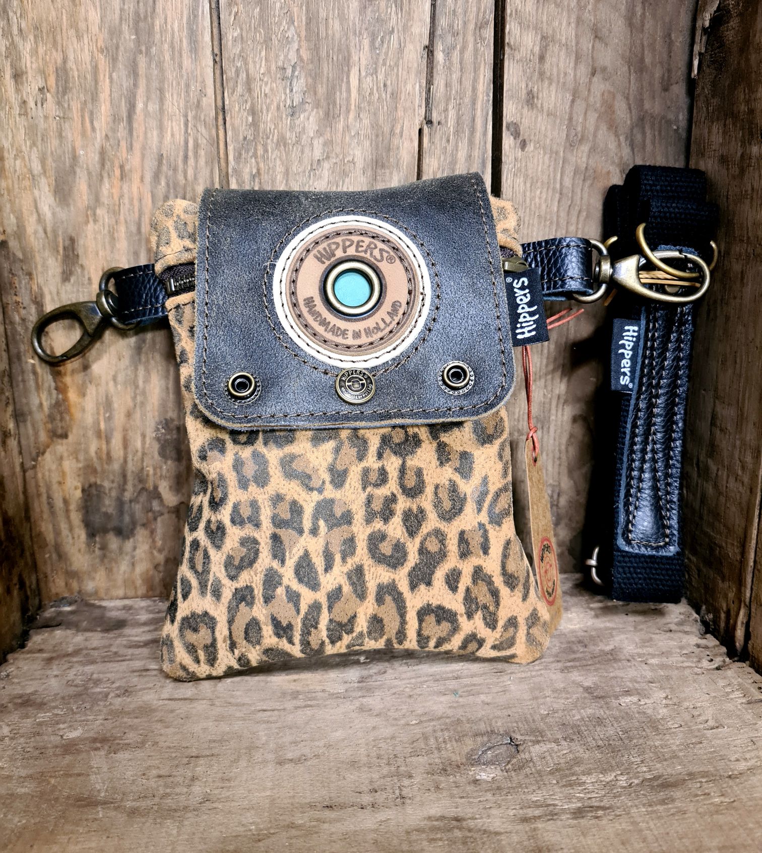 Tweezijdige heuptas panterprint/zwart | Hippers